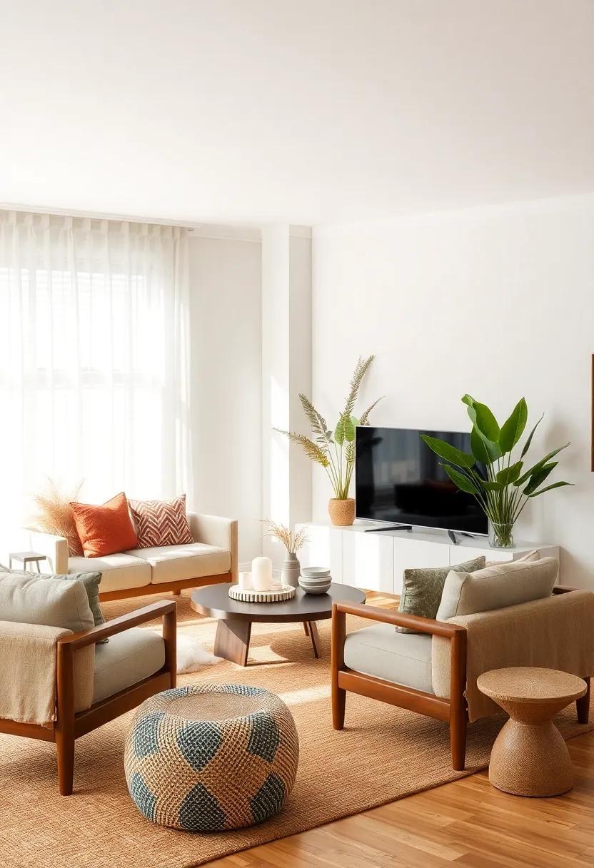 Embracing Nature: Designing an Eclectic Living Room with Natural Fiber ...