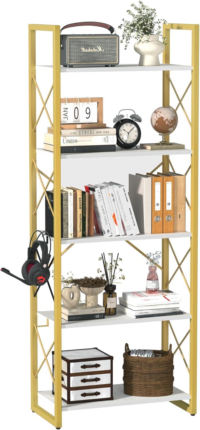 5-Shelf Rustic Industrial Bookcase Review | Honest Pros & Cons