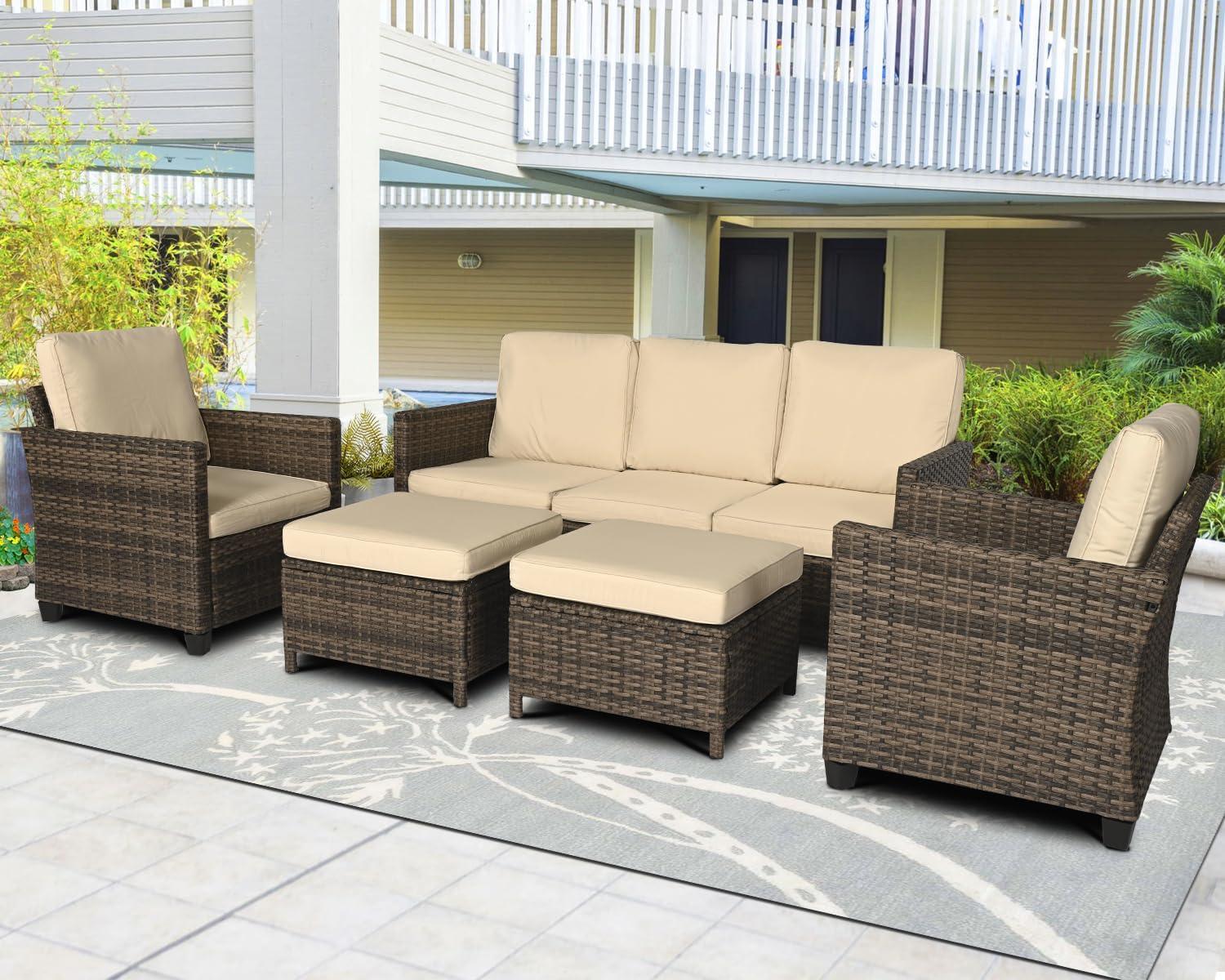 Cozy Tan Rattan Patio Sectional Set Review | Our Honest Take & Insights