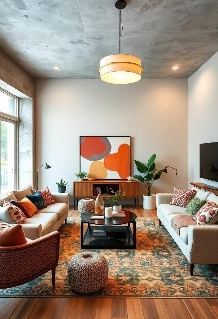 27 Eclectic Living Room Ideas with Bold Retro Prints to Inspire Your Space