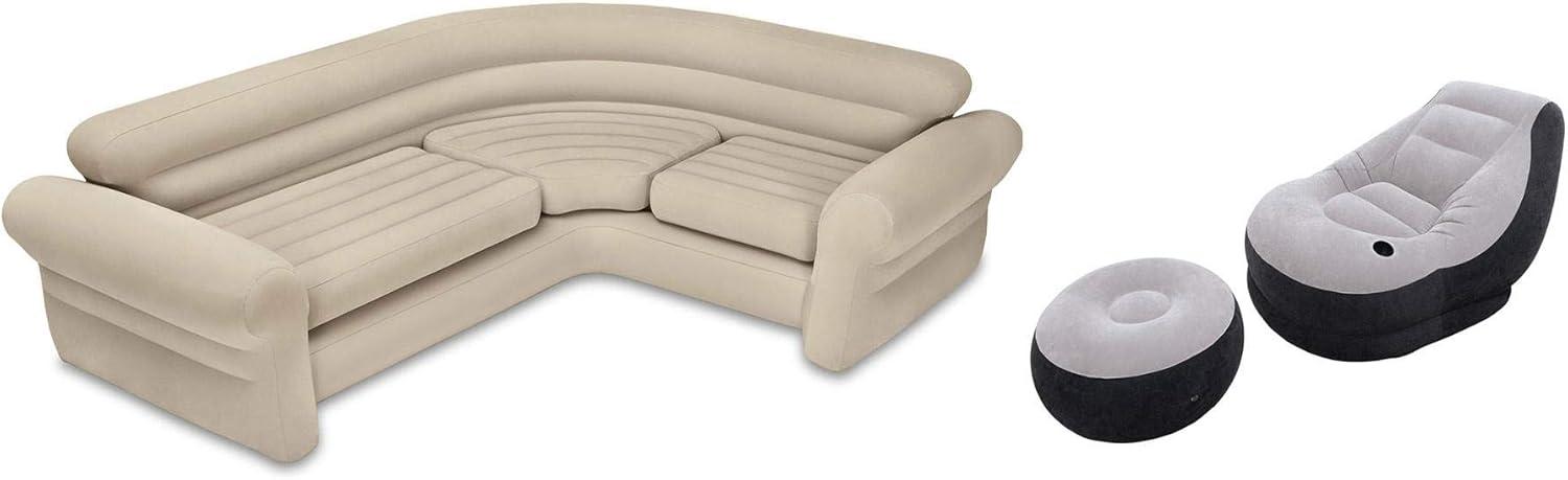 Relaxing Together on the Intex Inflatable Sectional Sofa | Comfort ...