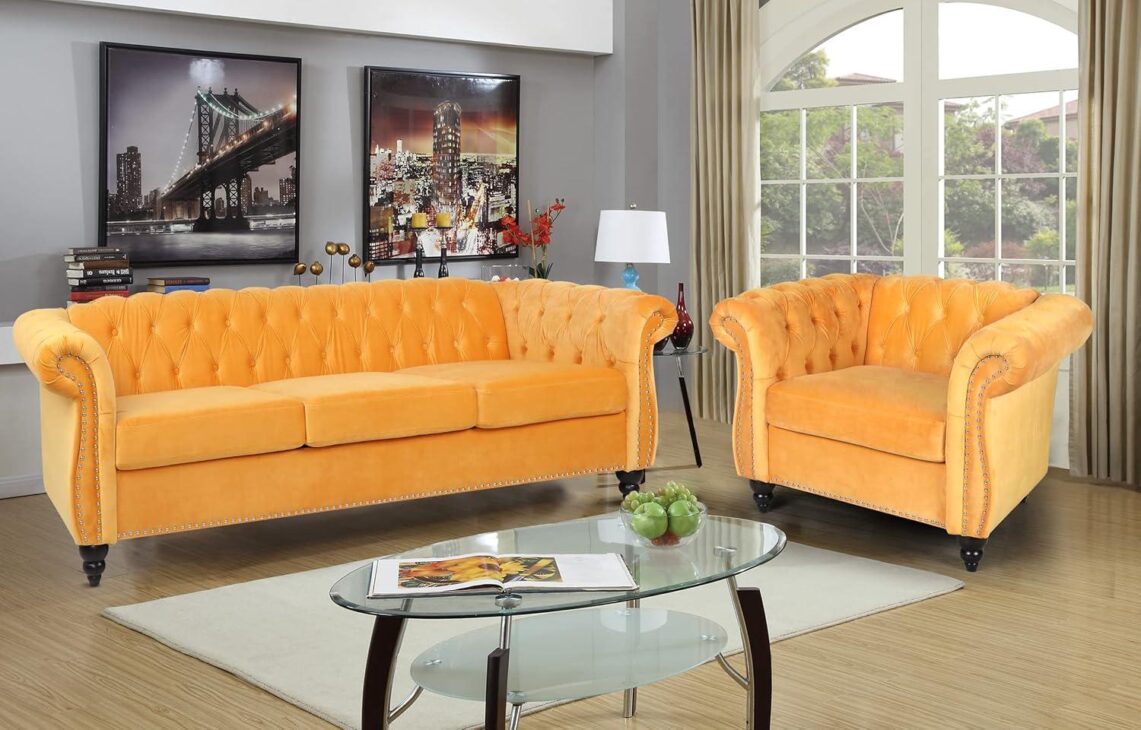 Velvet Chesterfield Sofa Set Review | Classic Comfort & Style Insights