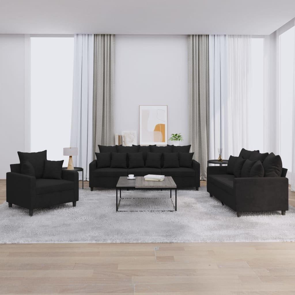 Black Velvet 3-Piece Sofa Set Review - Comfort & Style Guide