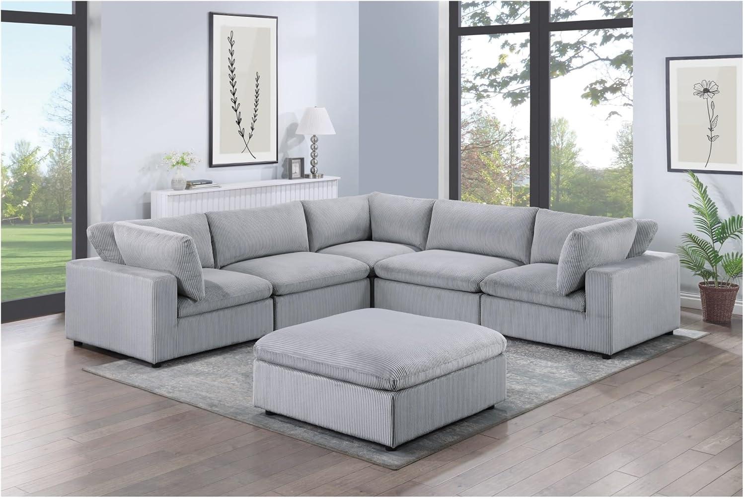 6pc Corduroy Modular Sectional Set Review | Honest Pros & Cons
