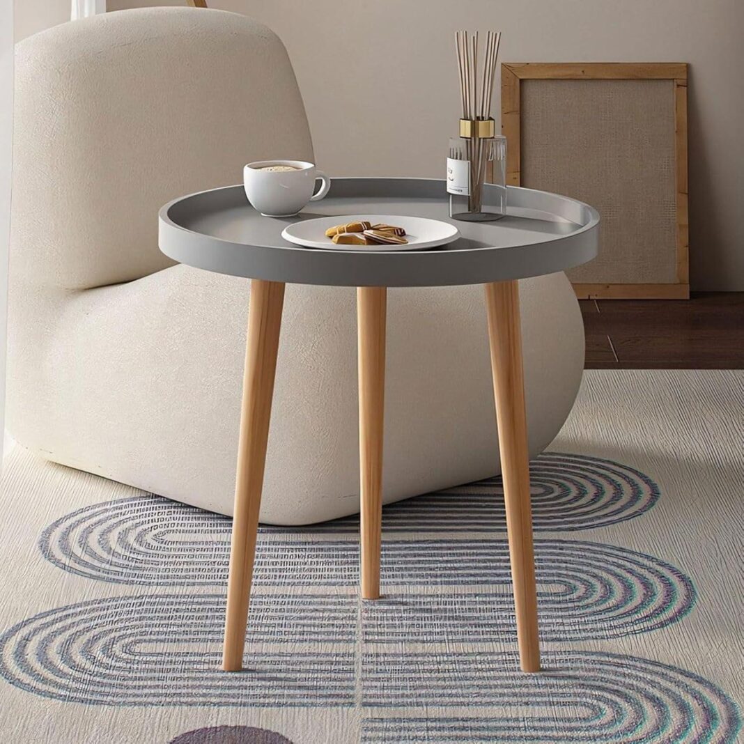 Our Take on the Stylish Gray Round Side Table for Small Spaces - YONOHOME