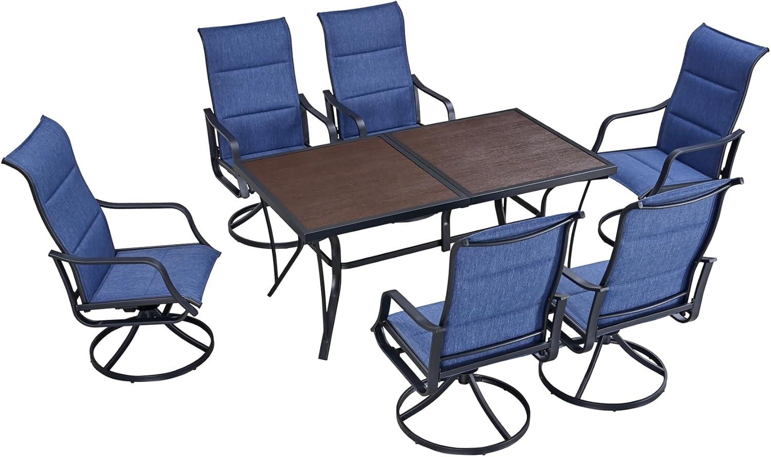 7-Piece Blue Outdoor Dining Set for Six: Our Honest Review & Insights