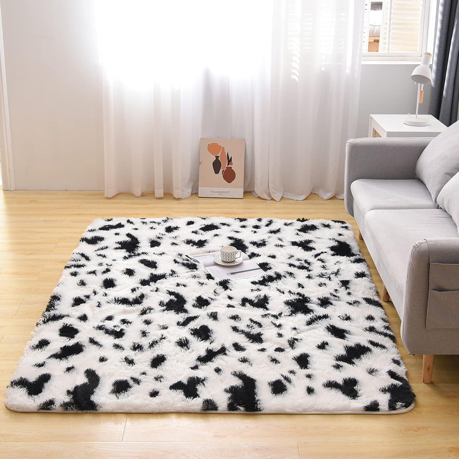 Plush Cow Print Rug: Soft, Stylish & Cozy Decor for Your Home
