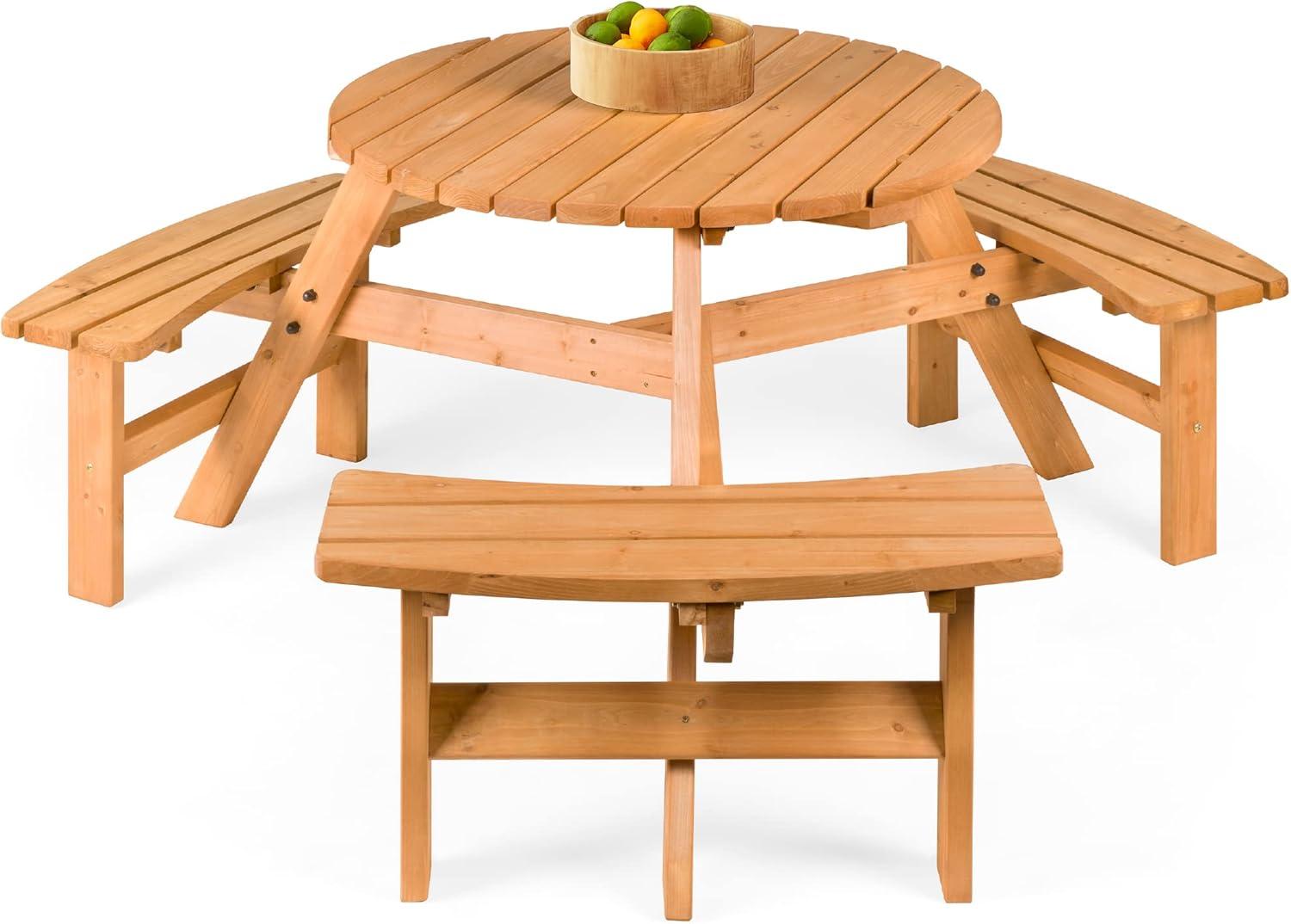 6-Person Wooden Picnic Table for Outdoors | Sturdy & Stylish Outdoor Dining