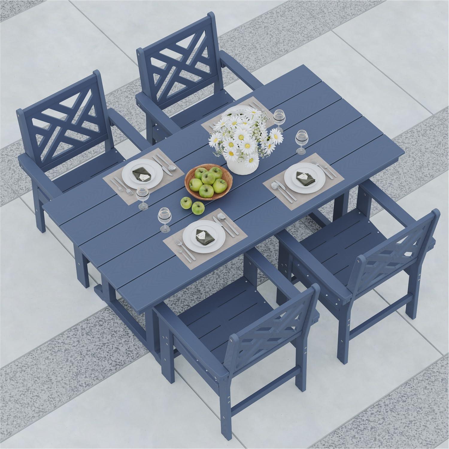 Durable Navy Blue Outdoor Dining Set | Stylish & Long-Lasting Patio ...