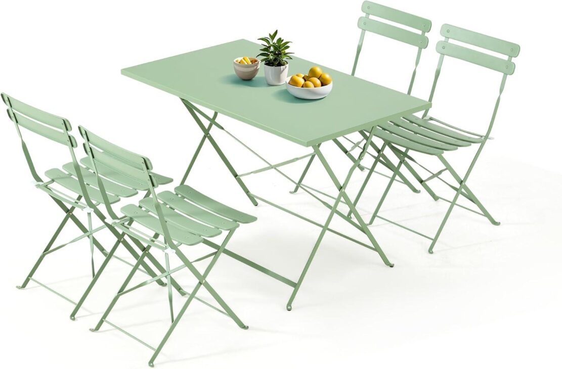 MELLCOM Foldable Patio Set | Stylish & Stable Outdoor Furniture