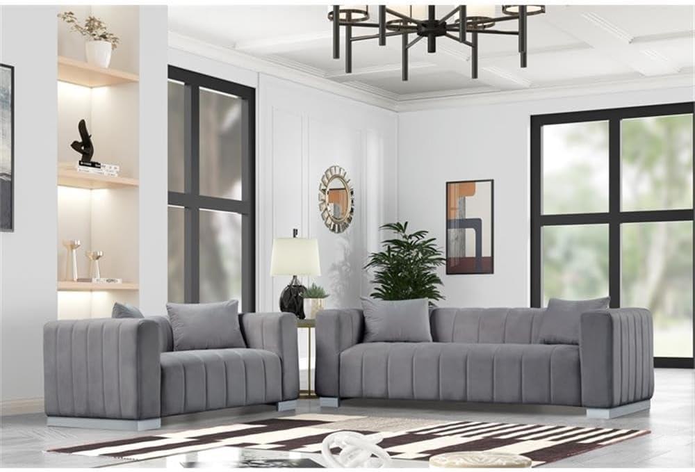 Pemberly Row 2-Piece Velvet Sofa Set for your living room - YONOHOME